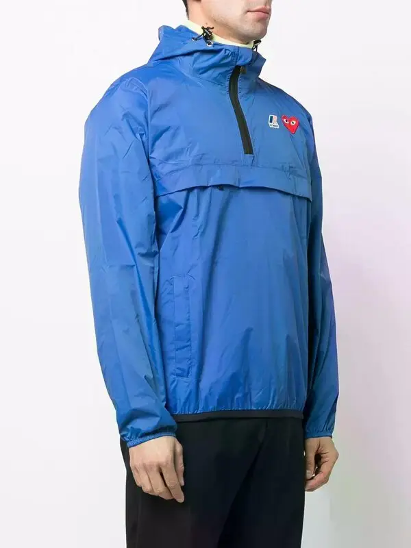 Play Comme Des Garcon X K-way Pullover Hooded Jacket - Blue