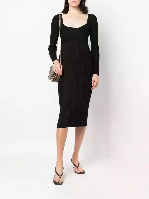IRO PARIS Ribbed-knit Midi Dress