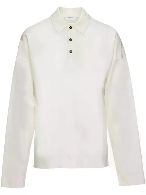 FERRAGAMO Long-sleeve Cotton Polo Shirt