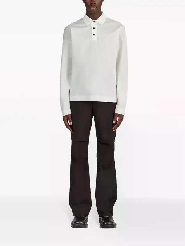 FERRAGAMO Long-sleeve Cotton Polo Shirt