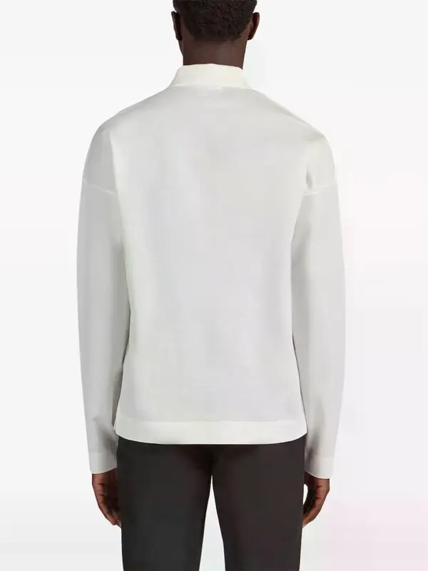 FERRAGAMO Long-sleeve Cotton Polo Shirt