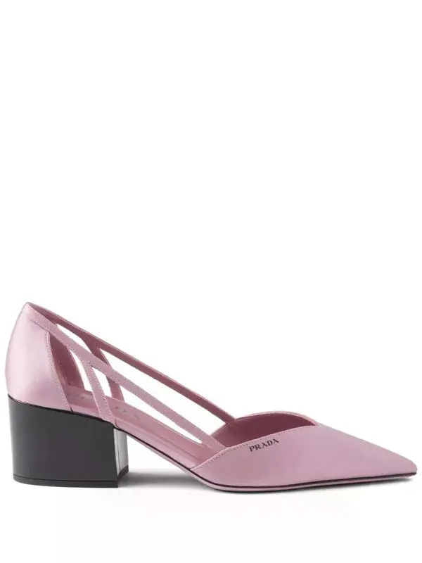 Prada 55mm Satin Cut-out Pumps - Pink