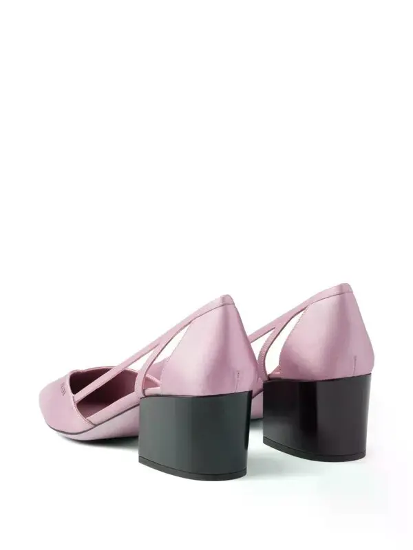 Prada 55mm Satin Cut-out Pumps - Pink