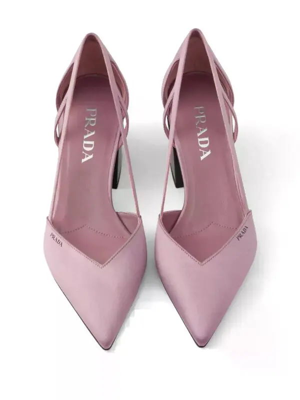 Prada 55mm Satin Cut-out Pumps - Pink