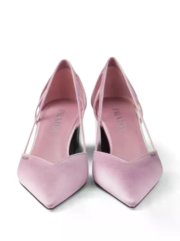 Prada 55mm Satin Cut-out Pumps - Pink