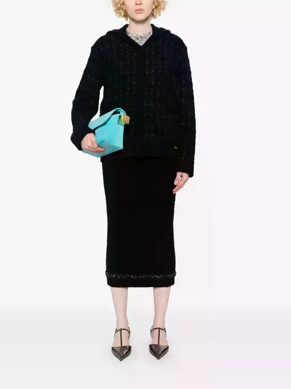 TWINSET Jacquard Knit Checked Jacket