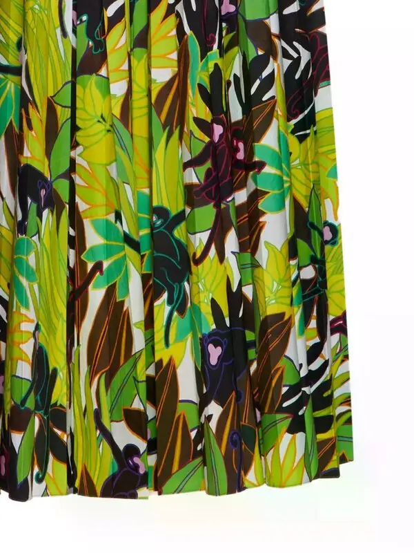 Valentino Garavani Monkey Forest Pleated Midi Skirt