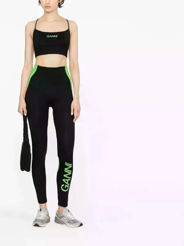 GANNI Logo-print Cropped Top