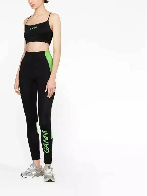 GANNI Logo-print Cropped Top