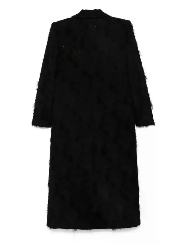 NISSA Fringed Jacquard Coat With Crystal Embellishments