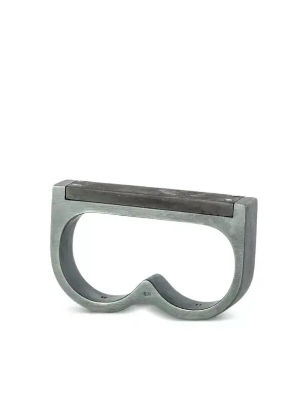 PARTS OF FOUR Plate Double Sterling Silver Ring - Black