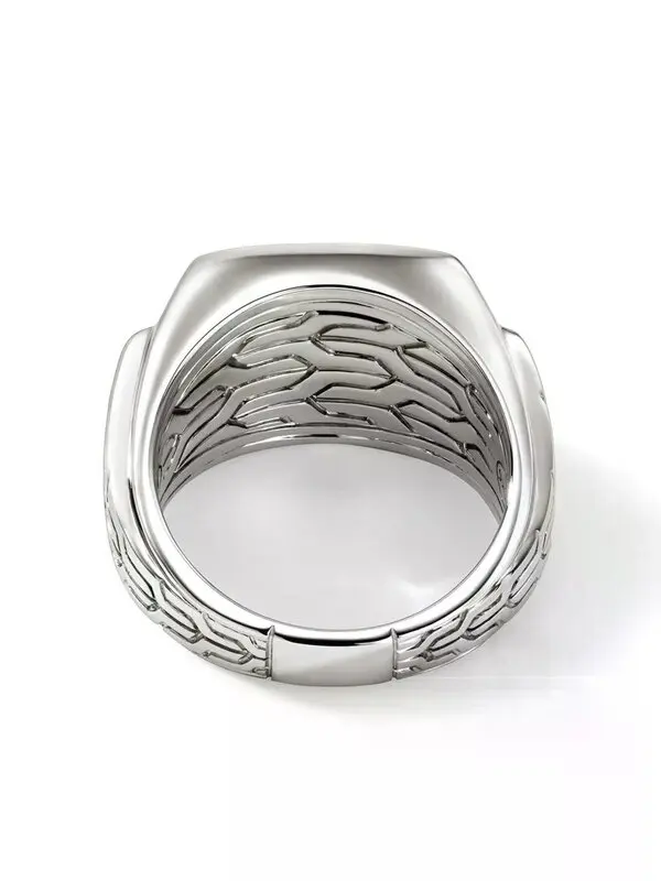 John Hardy Sterling Sapphire Signet Ring