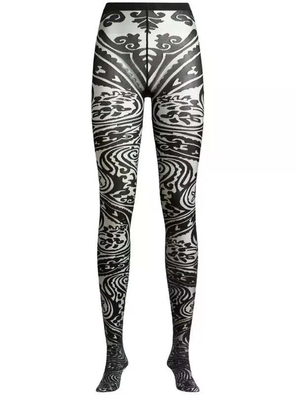 Etro Paisley Tattoo Tights - Black
