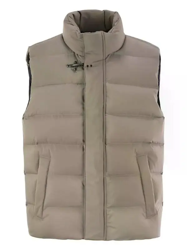 FAY Quilted Gilet - Brown