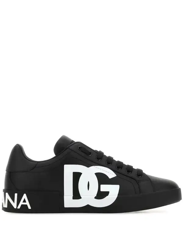 Dolce & Gabbana Portofino Logo-print Calfskin Leather Sneakers