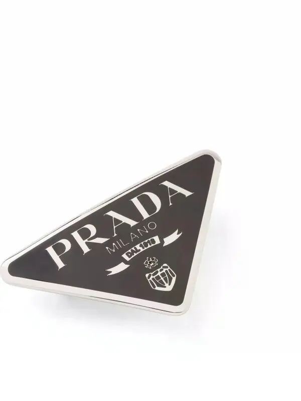 Prada Triangle-logo Hair Clip - Black
