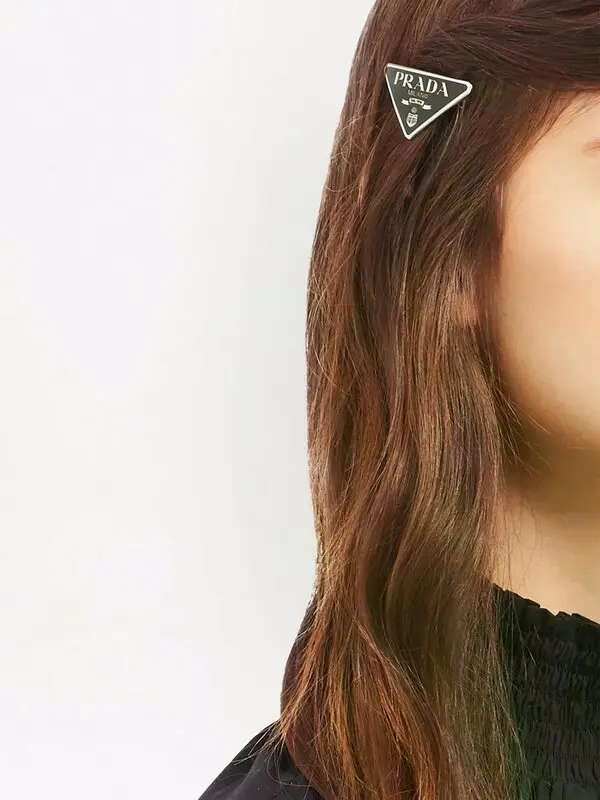 Prada Triangle-logo Hair Clip - Black
