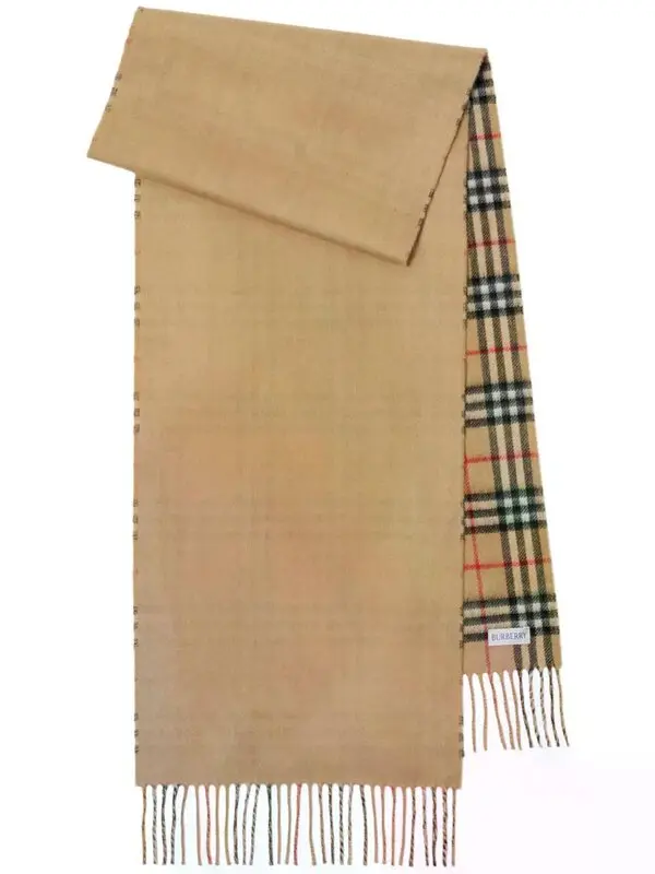 Burberry Checked Cashmere Scarf - Neutrals