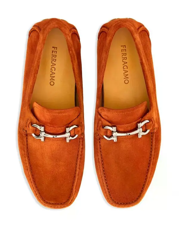 FERRAGAMO Gancini Suede Driving Shoes