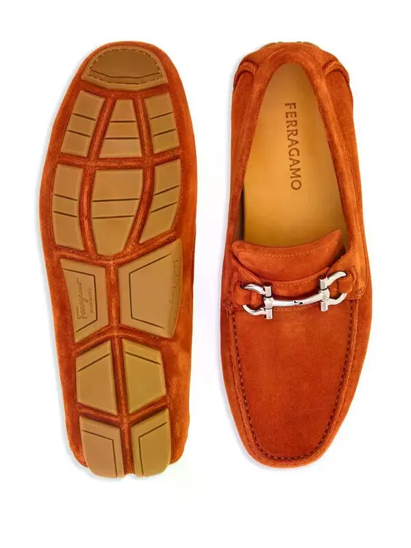 FERRAGAMO Gancini Suede Driving Shoes