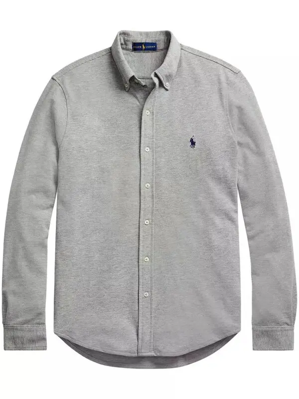 Polo Ralph Lauren Logo Embroidered Button-down Shirt - Grey