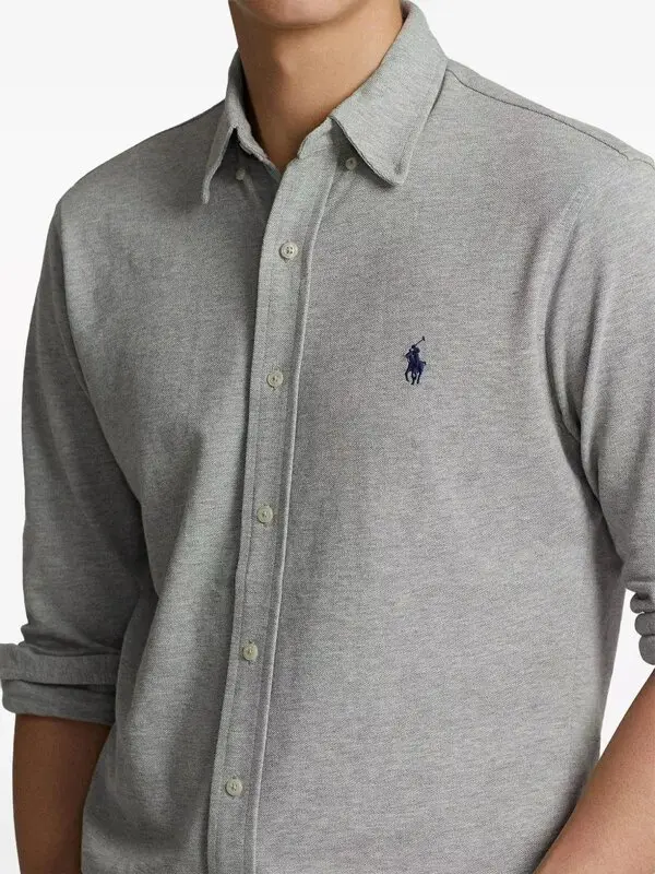 Polo Ralph Lauren Logo Embroidered Button-down Shirt - Grey