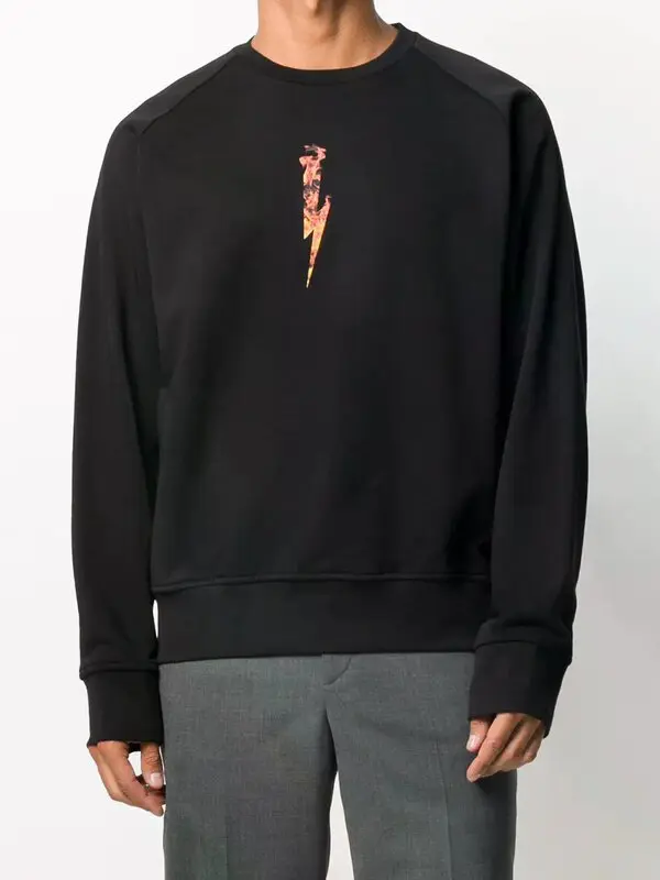 Neil Barrett Flames Logo Print Sweatshirt