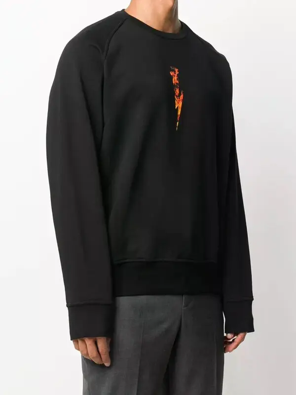 Neil Barrett Flames Logo Print Sweatshirt
