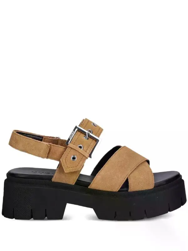 Hugo Buckle-strap Suede Sandals