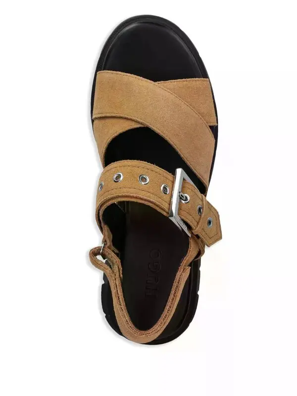 Hugo Buckle-strap Suede Sandals