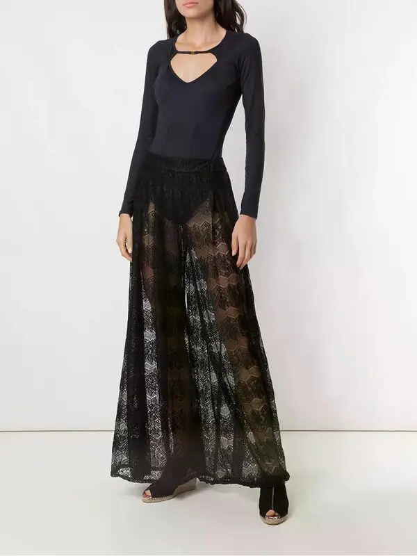 AMIR SLAMA Wide-leg Lace Trousers