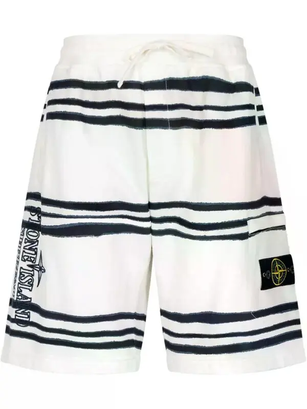 Supreme X Stone Island Warp Striped Shorts