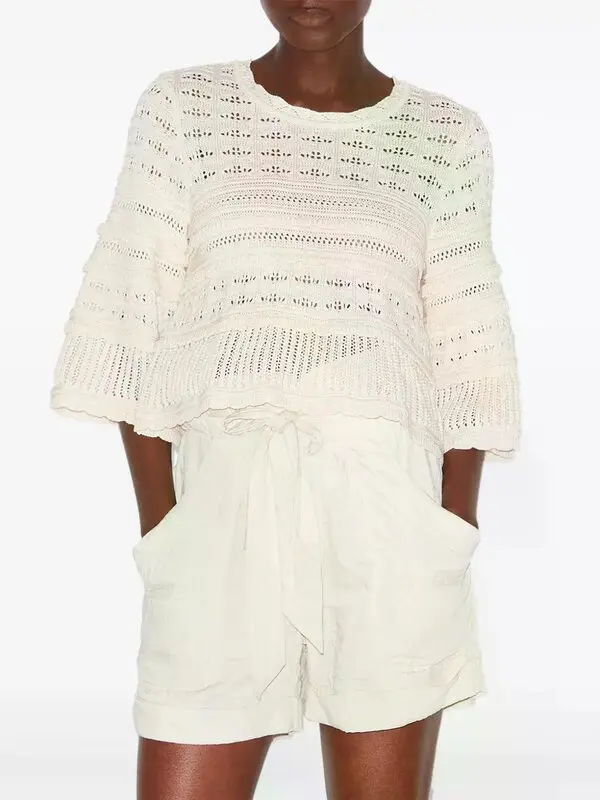 MARANT ETOILE Azelia Cropped Sweater - Neutrals