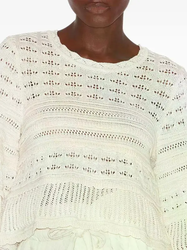 MARANT ETOILE Azelia Cropped Sweater - Neutrals