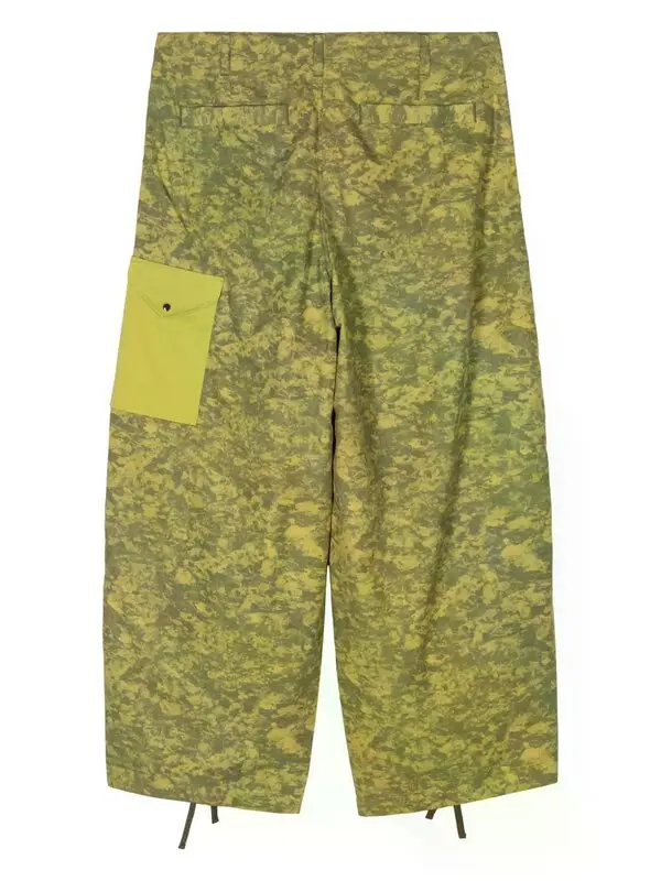 TEN C Camouflage Print Wide-leg Trousers - Green