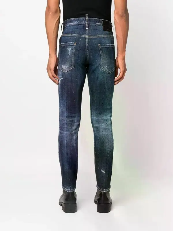 Dsquared2 Skater Gem Embellished Jeans - Blue