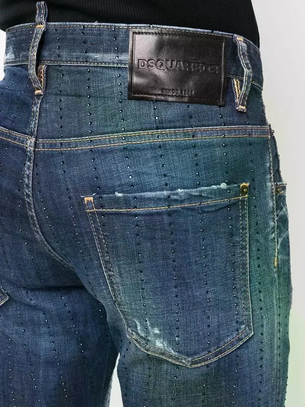 Dsquared2 Skater Gem Embellished Jeans - Blue