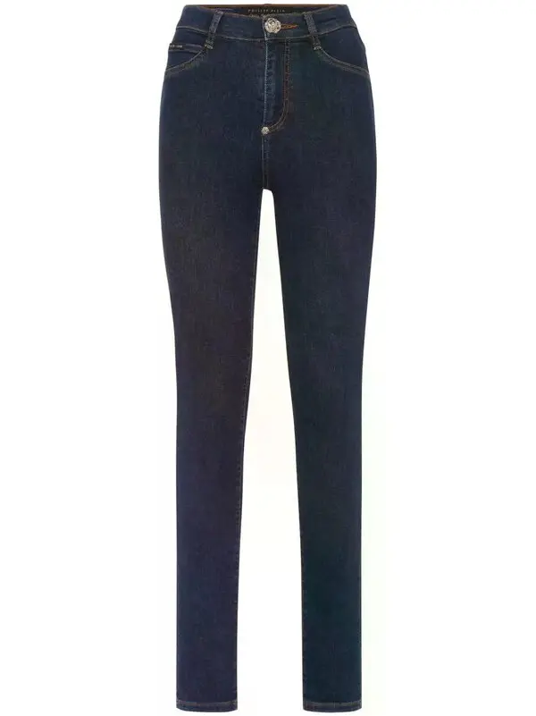 Philipp Plein High-waisted Jegging Trousers - Blue