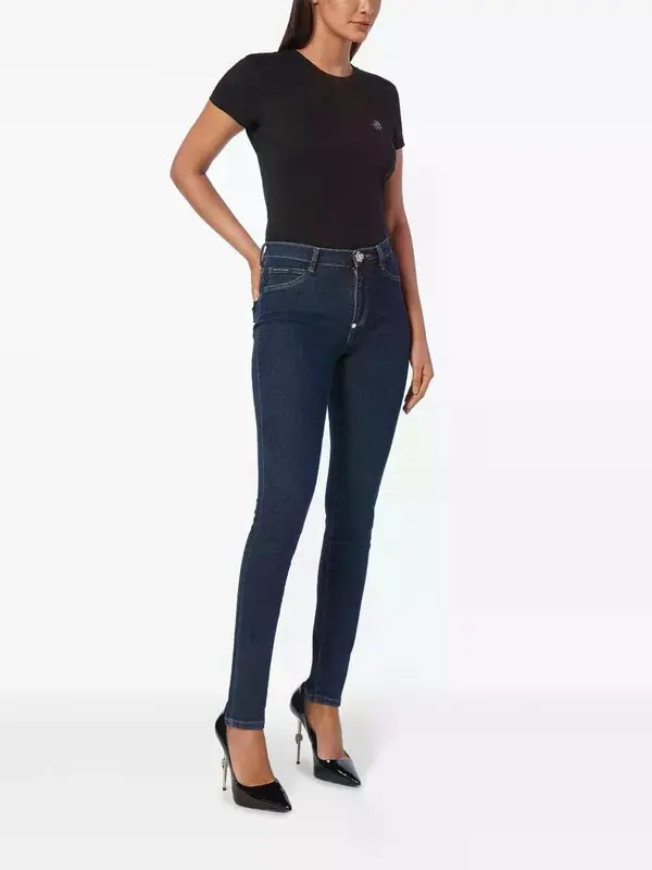 Philipp Plein High-waisted Jegging Trousers - Blue