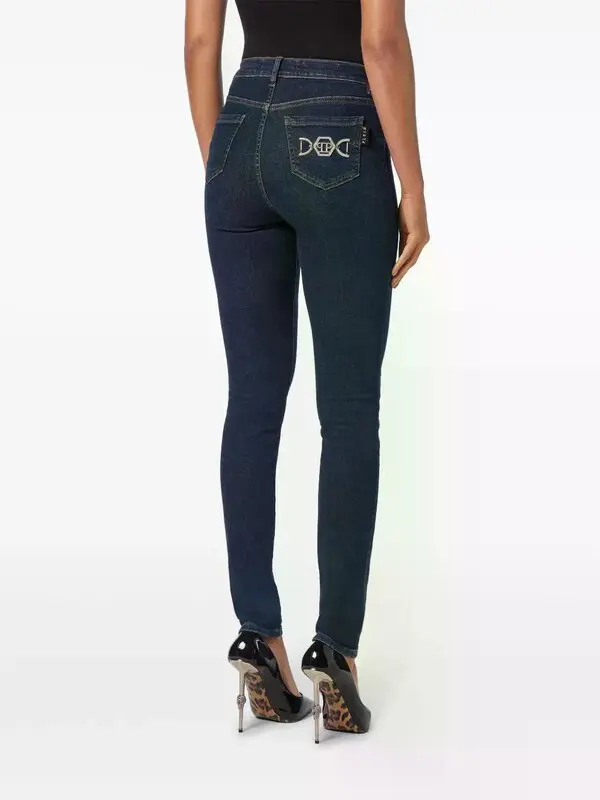 Philipp Plein High-waisted Jegging Trousers - Blue