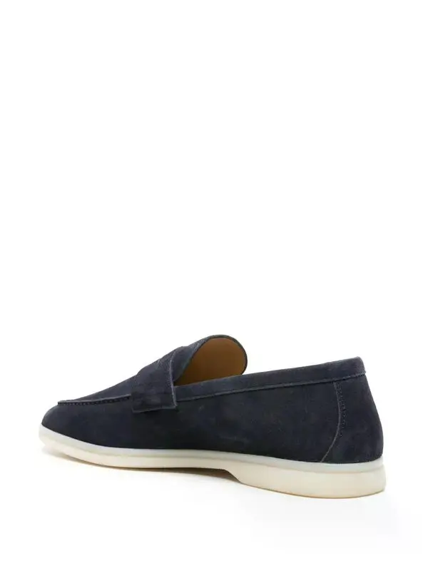 SCAROSSO Luciano Suede Penny Loafers - Blue