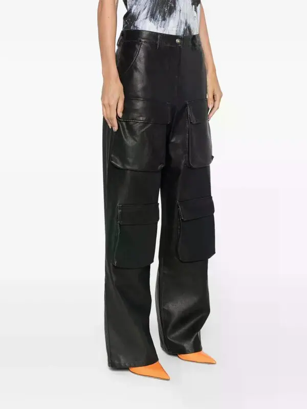 MSGM Faux-leather Cargo Pants
