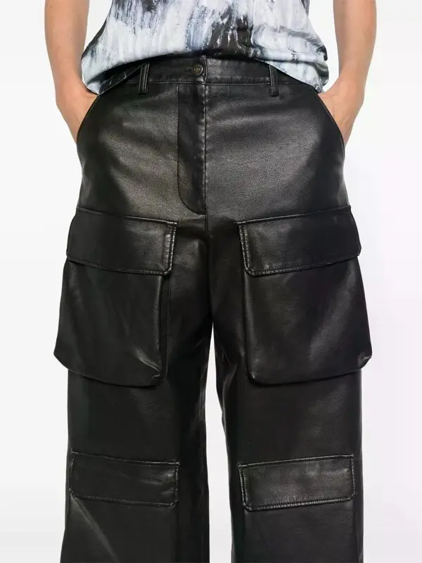 MSGM Faux-leather Cargo Pants