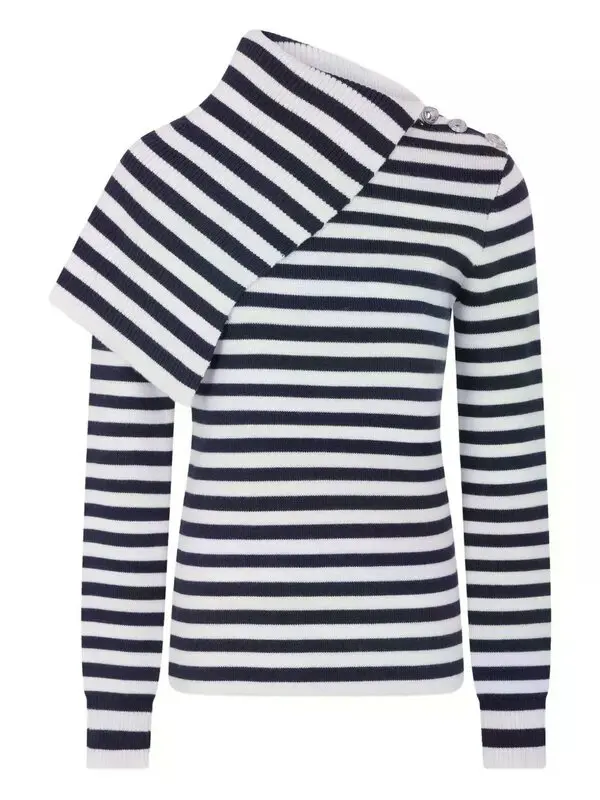 Rabanne Asymmetrical Striped Sweater