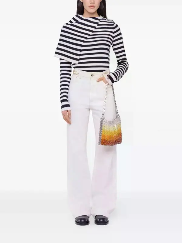 Rabanne Asymmetrical Striped Sweater