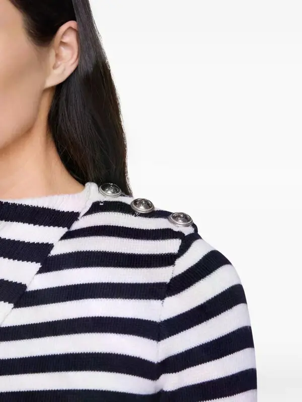 Rabanne Asymmetrical Striped Sweater