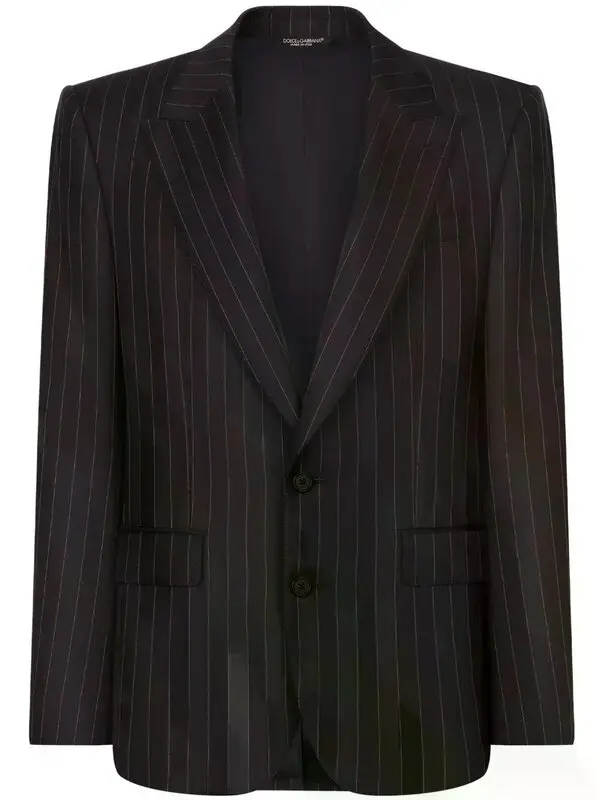Dolce & Gabbana Striped Single-breasted Blazer - Black