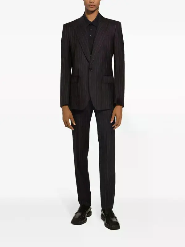 Dolce & Gabbana Striped Single-breasted Blazer - Black