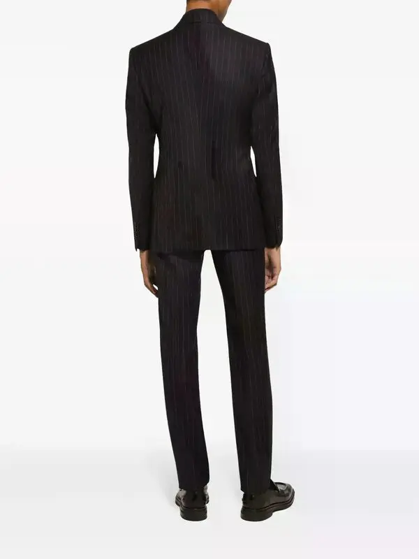 Dolce & Gabbana Striped Single-breasted Blazer - Black