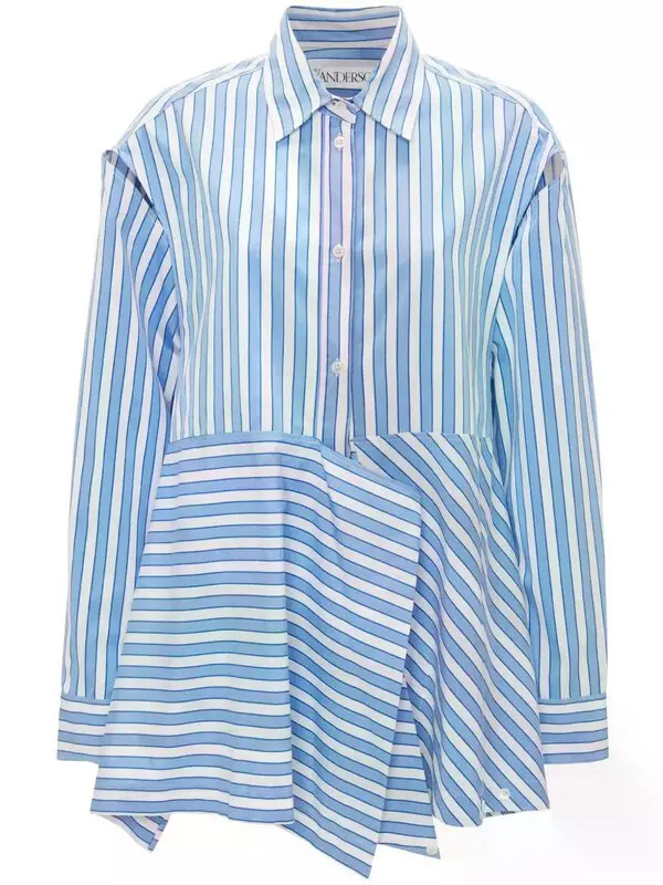 JW Anderson Striped Draped Cotton Shirt
